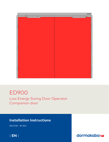 Dormakaba ED900 Installation instructions | Manualzz