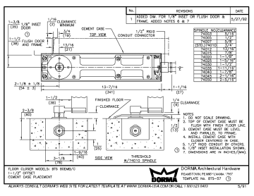 Dormakaba BTS80 EMB Instruction Sheet | Manualzz