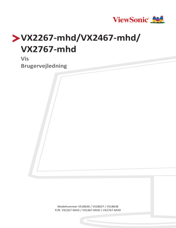 ViewSonic VX2267-MHD MONITOR Brugervejledning | Manualzz