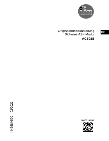 IFM AC508S Safe AS-Interface ClassicLine module Bedienungsanleitung ...