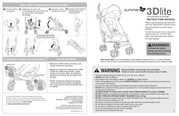 Summer 31953 3Dlite® Convenience Stroller Instruction Manual | Manualzz