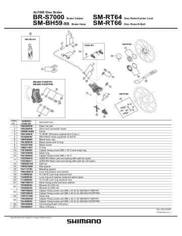 Shimano SM-RT66 碟煞盤 Exploded View | Manualzz