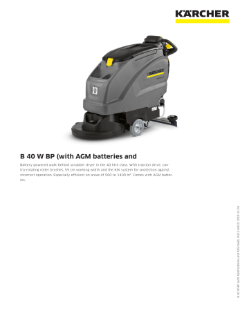 Kärcher B 40 W Bp ( Scrubber drier Product information | Manualzz