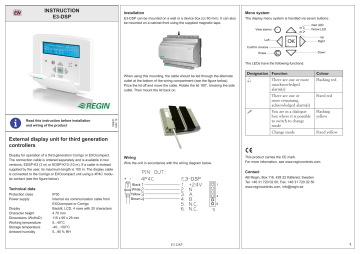 Regin E3-DSP System hardware Bedienungsanleitung | Manualzz