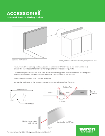 Wren Kitchens Accessories Upstand Return Assembly Guide | Manualzz