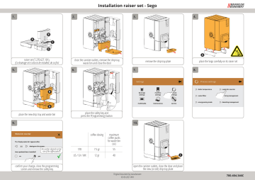 Bravilor Bonamat Sego raiser set Owner's Manual | Manualzz