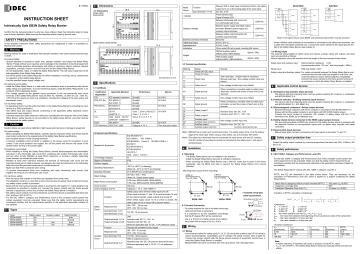 IDEC EB3N Safety Relay Barrier Instruction Sheet | Manualzz