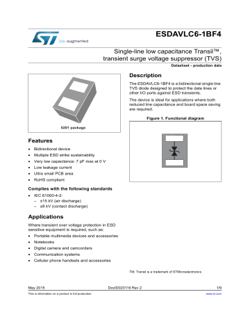 STMicroelectronics ESDAVLC6-1BF4 Datasheet | Manualzz
