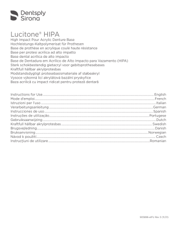 Dentsply Sirona Lucitone HIPA Bedienungsanleitung | Manualzz