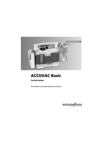 Weinmann Suction - ACCUVAC Basic Electric Suction Device Instructions ...