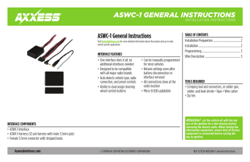 Axxess ASWC-1 Installation Instructions | Manualzz