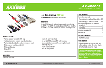 Axxess AX-ADFD01 Installation Instructions | Manualzz