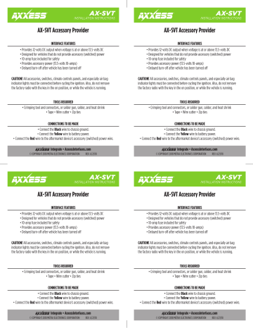 Axxess AX-SVT Installation Instructions | Manualzz
