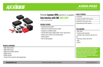 Axxess AXDIS-PO32 Installation Instructions | Manualzz