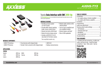 Axxess AXDIS-TY3 Installation Instructions | Manualzz