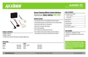 Axxess AXSWC-TL Installation Instructions | Manualzz