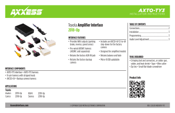 Axxess AXTO-TY3 Installation Instructions | Manualzz