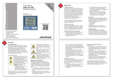 Janitza UMG 96RM Installation Manual | Manualzz