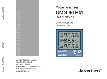Janitza UMG 96RM User Manual | Manualzz