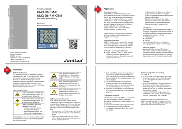 Janitza UMG 96RM Installation Manual | Manualzz