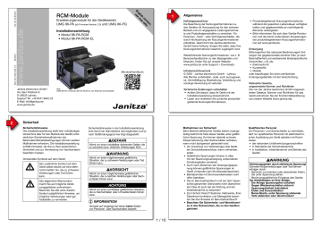 Janitza UMG 96-PA / PQ-L Module Installation Instructions | Manualzz