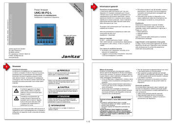 janitza UMG 96-PQ-L Installation manual | Manualzz