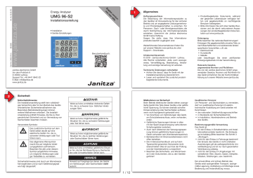 Janitza UMG 96-S2 Installation Manual | Manualzz