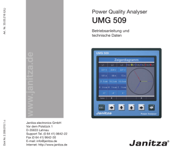janitza UMG 509 Benutzerhandbuch | Manualzz