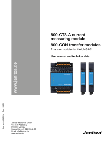Janitza UMG 801 and modules User Manual | Manualzz