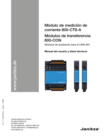 janitza UMG 801 and modules Manual de usuario | Manualzz