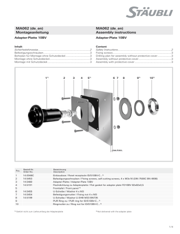 Staubli MA062 - 10BV Adapter-Plate User Manual | Manualzz