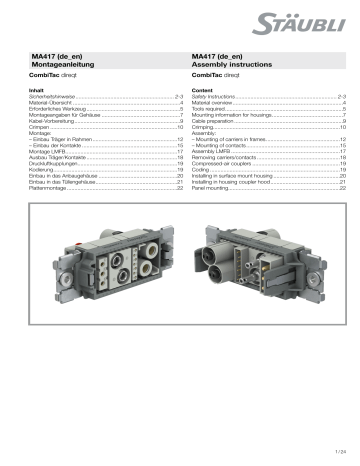 Staubli MA417 - CombiTac direqt Modular plug connector system CombiTac ...