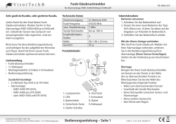 VisorTech PX-2431 - Bedienungsanleitung | manualzz.com