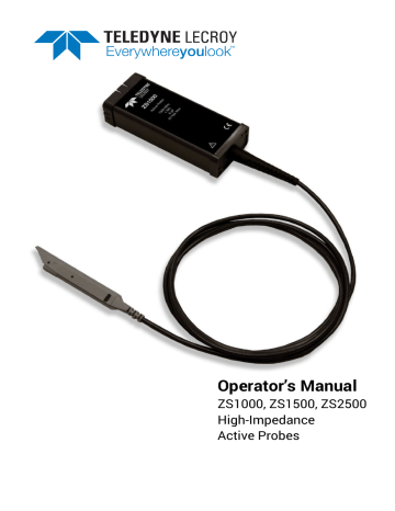 Lecroy ZS Series High-Impedance Active Probe Manual | Manualzz