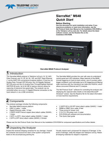 Lecroy SierraNet M648 Protocol Analyzer Quick Start | Manualzz