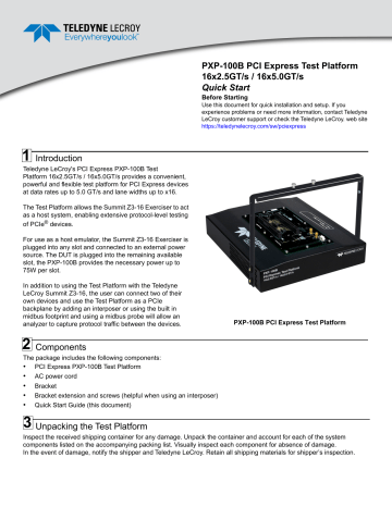 Lecroy PCIe Gen2 Test Platform Protocol Analyzer Quick Start | Manualzz