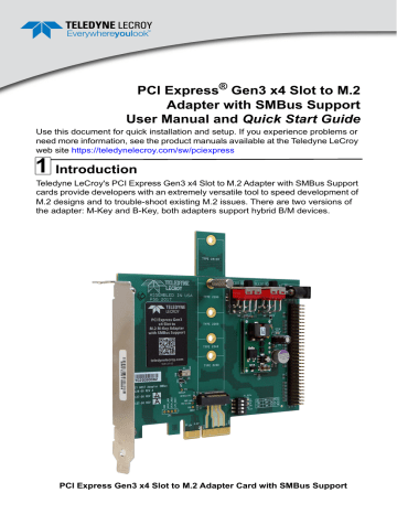 Lecroy PCIe Gen3 M.2 M-Key Adapter Protocol Analyzer Quick Start | Manualzz