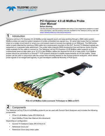 Lecroy PCIe Gen4 Mid Bus Probe Protocol Analyzer User Manual | Manualzz