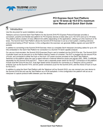 Lecroy PCIe Gen4 Test Platform Protocol Analyzer Quick Start | Manualzz
