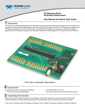 Lecroy PCIe Gen4 Verification Base Board Protocol Analyzer Quick Start | Manualzz