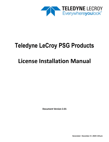 Lecroy PCIe License Protocol Analyzer Installation Manual | Manualzz