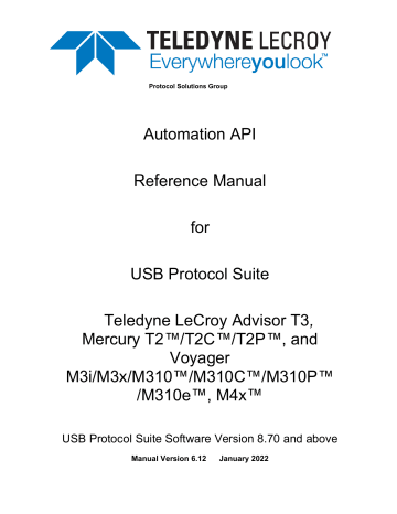 Lecroy USB Analyzer Automation Protocol Analyzer Manual | Manualzz