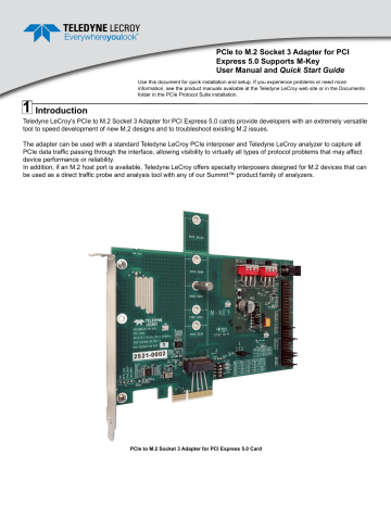 Lecroy PCIe Gen5 M.2 M-Key Host Adapter Protocol Analyzer Quick Start Guide | Manualzz