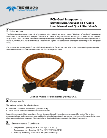 Lecroy PCIe Gen4 Interposer to Summit M5x Analyzer x8 Y Cable Protocol Analyzer Quick Start ...