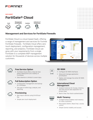 Fortinet FortiGate Cloud Data Sheet | Manualzz
