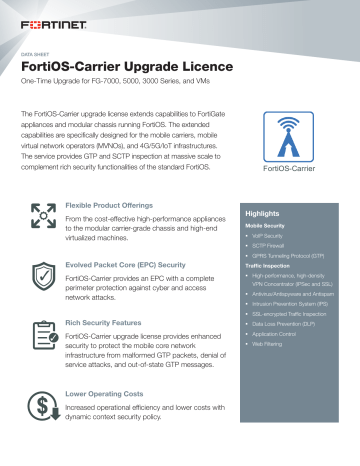 Fortinet FortiOS-Carrier Data Sheet | Manualzz