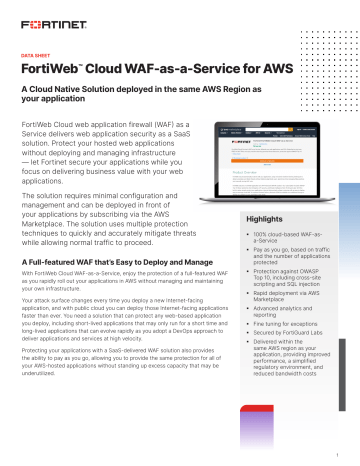 Fortinet Web Application Firewall (WAF) Data Sheet | Manualzz