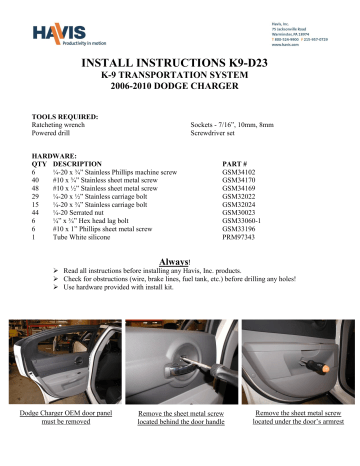 Havis K9-D23 Installation Instructions | Manualzz