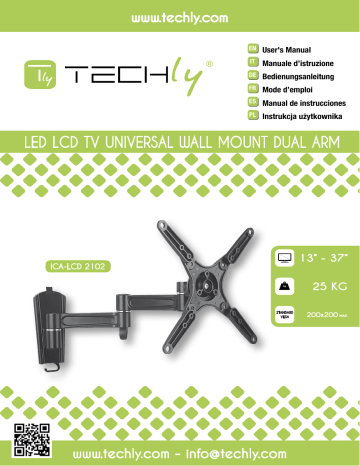 Techly ICA-LCD 2102 13-37" LED TV LCD Tilt Wall bracket 3 Joints Black ...