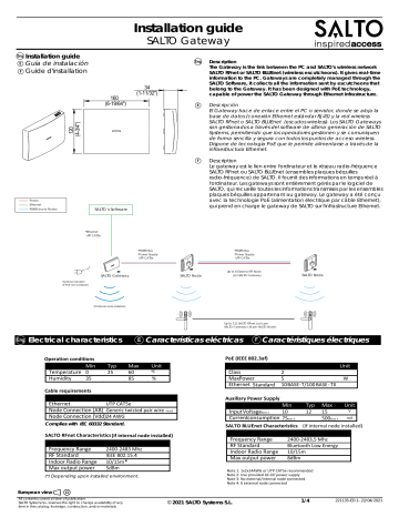 Salto BLUEnet Gateway Peripherals Installation guide | Manualzz